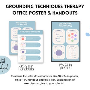 Therapy Office Grounding Techniques Poster - Etsy
