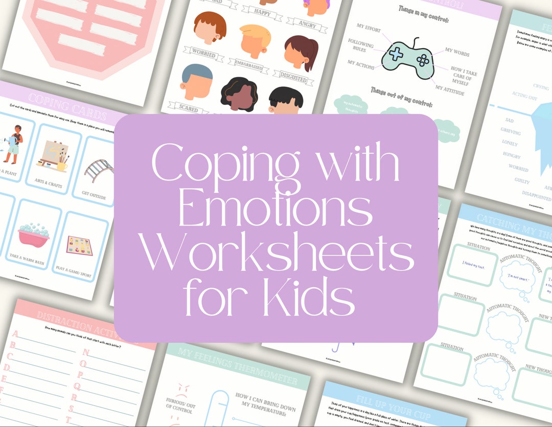 Coping With Emotions Worksheets for Kids, Anger and Anxiety Coping ...