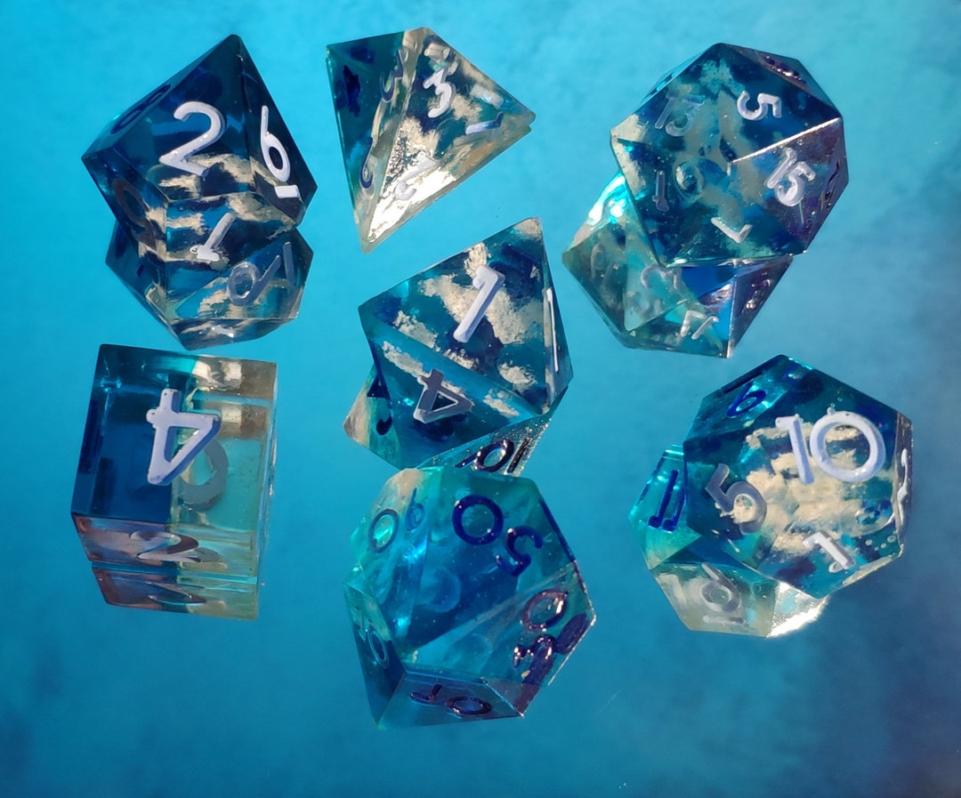 Resin Dice Set Dnd Dice Sharp Edge Dice Dungeons and Dragons - Etsy