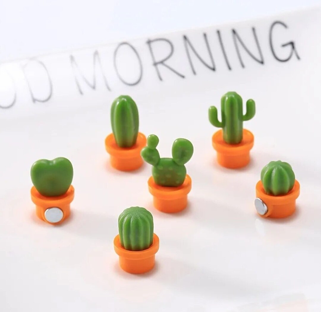 Cactus Refrigerator Magnets 6pc Mini Plant Fridge Magnets Succulent ...