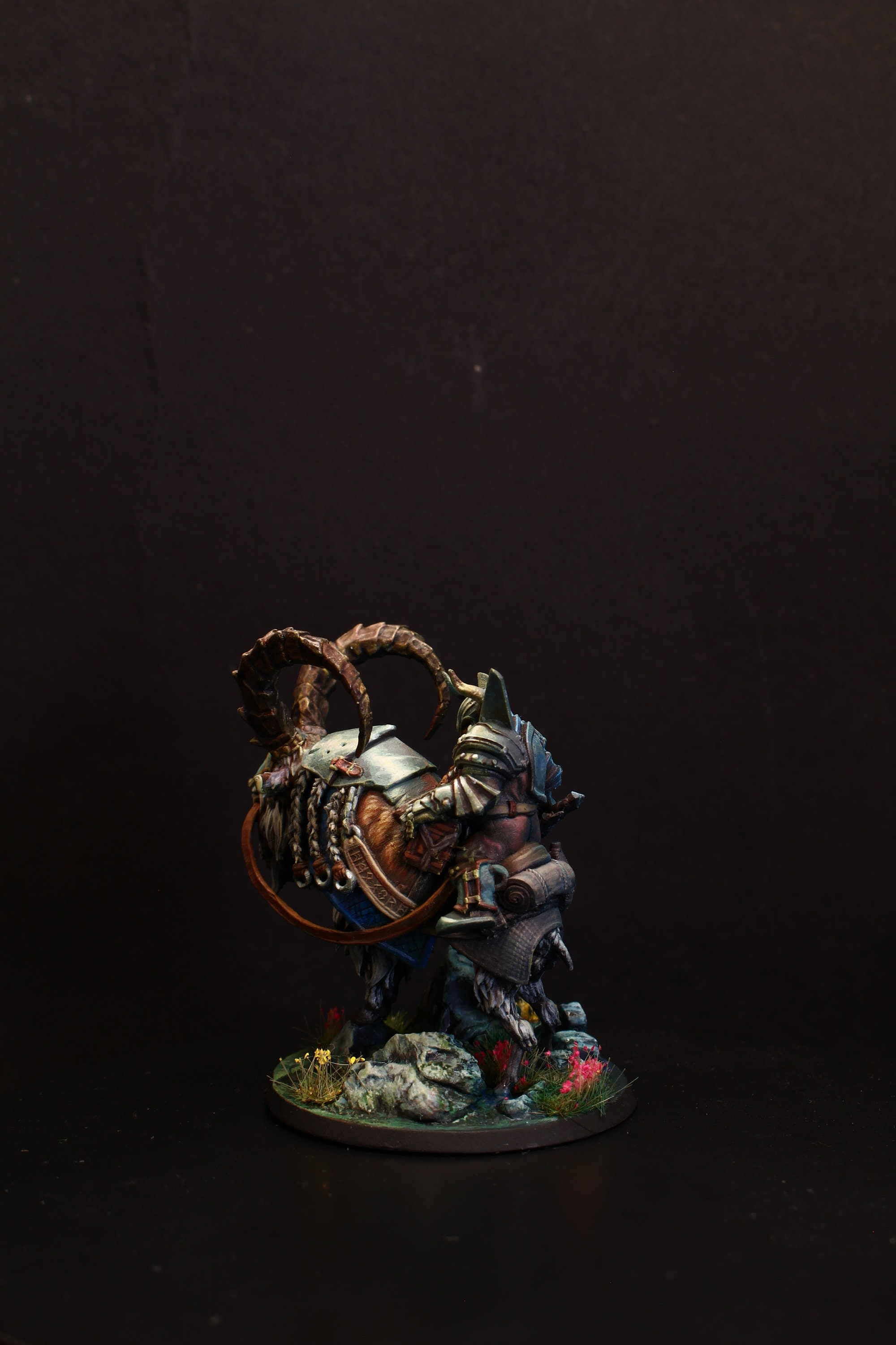 Dwarfen Battlegoat Rider Tusk and Steel Lord of the Print Bemalte ...