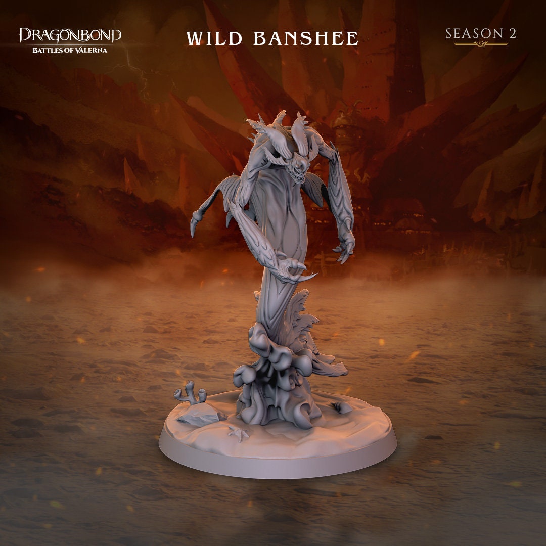 Banshee 3D Miniature Printed in 8k Dnd TTRPG 5e Draco Studios Lair ...