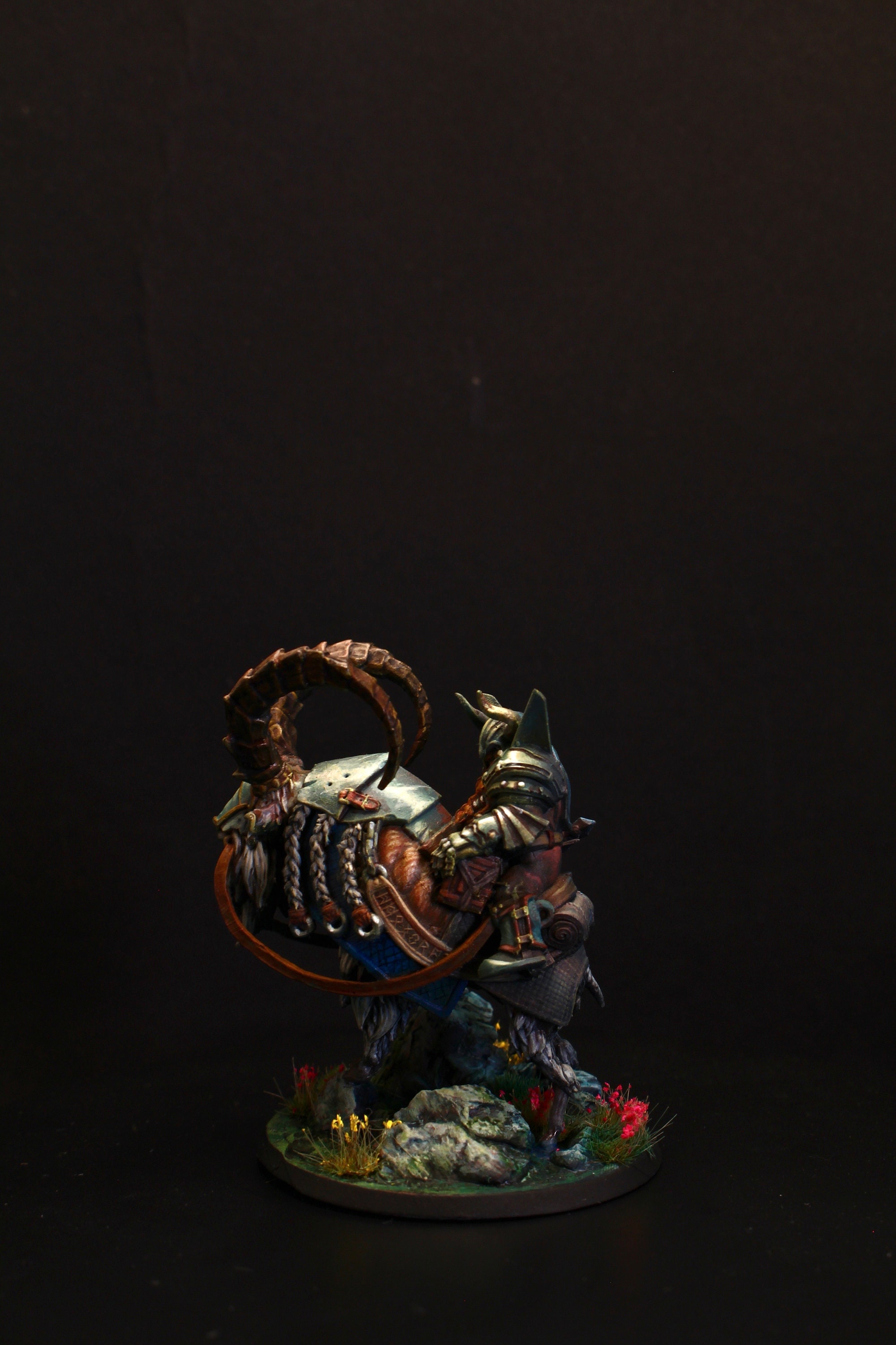 Dwarfen Battlegoat Rider Tusk and Steel Lord of the Print Bemalte ...