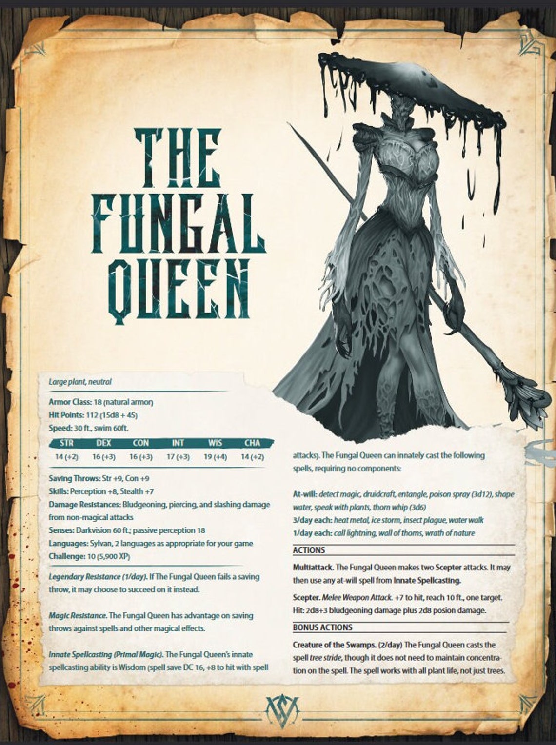 The Fungal Queen | 3D Gedruckte Fantasy Miniatur | 8k | Dnd | Witchsong - Etsy