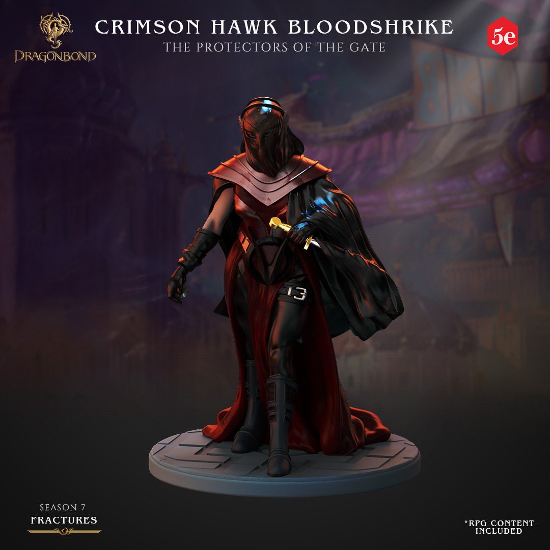 Crimson Hawk Bloodshrike 3D Miniature Printed in 8k Dnd TTRPG 5e Draco ...