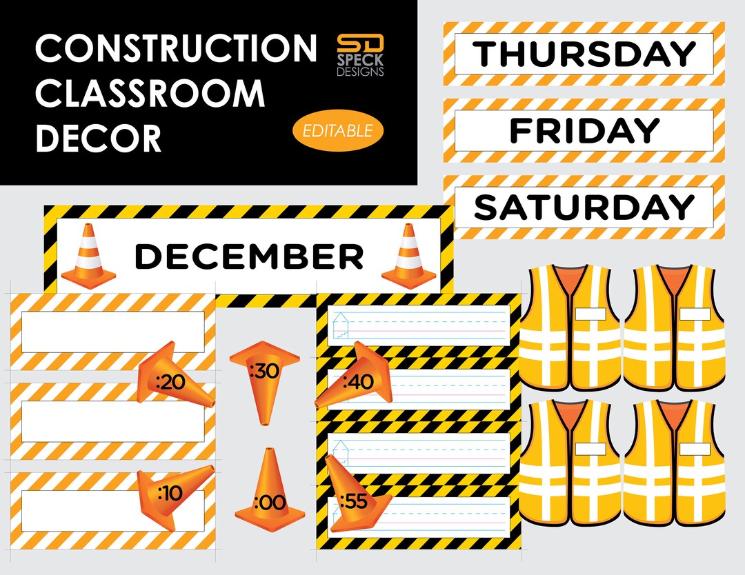 Construction Classroom Decor - Etsy