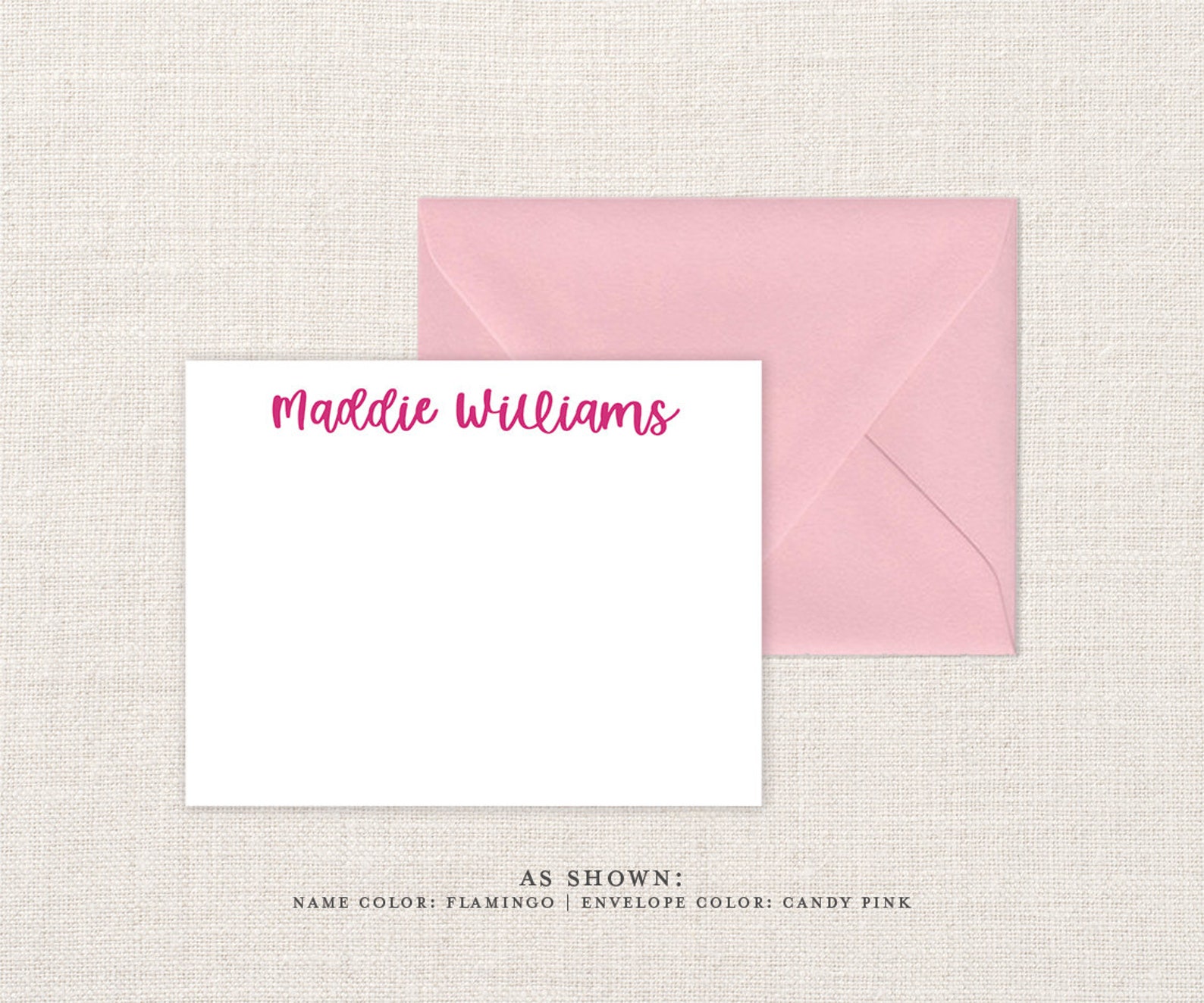 Personalized Note Cards & Envelope Set Custom Choice of Colors Gift ...