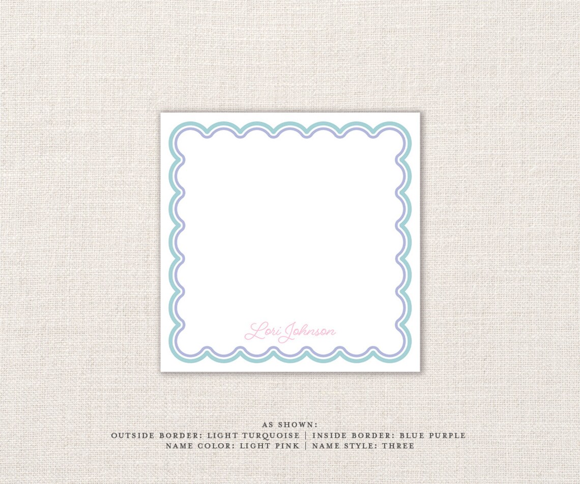 Custom Scallop Border Name Notepad | Gift | 50 100 Pages | Personalized | Great Gift Idea ...