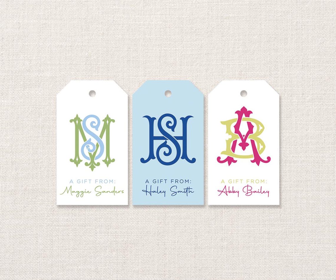 Gift Tags | Gift Cards | Custom | Monogram | Custom Stationery ...