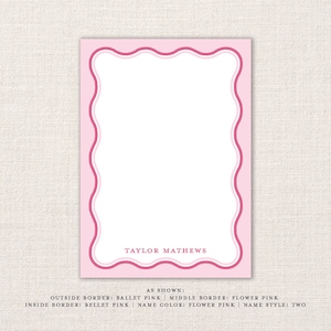 Custom Wavy Border Name Notepad | Gift | 50 100 Pages | Personalized ...