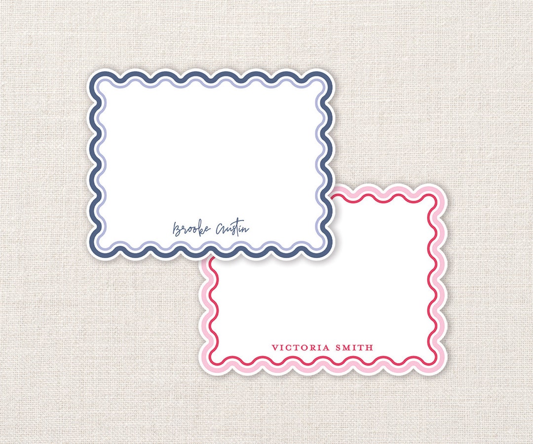Scalloped Edge Custom Notecards With Envelopes | Double Border ...