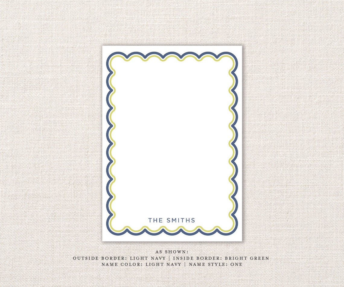 Custom Scallop Border Name Notepad | Gift | 50 100 Pages | Personalized ...