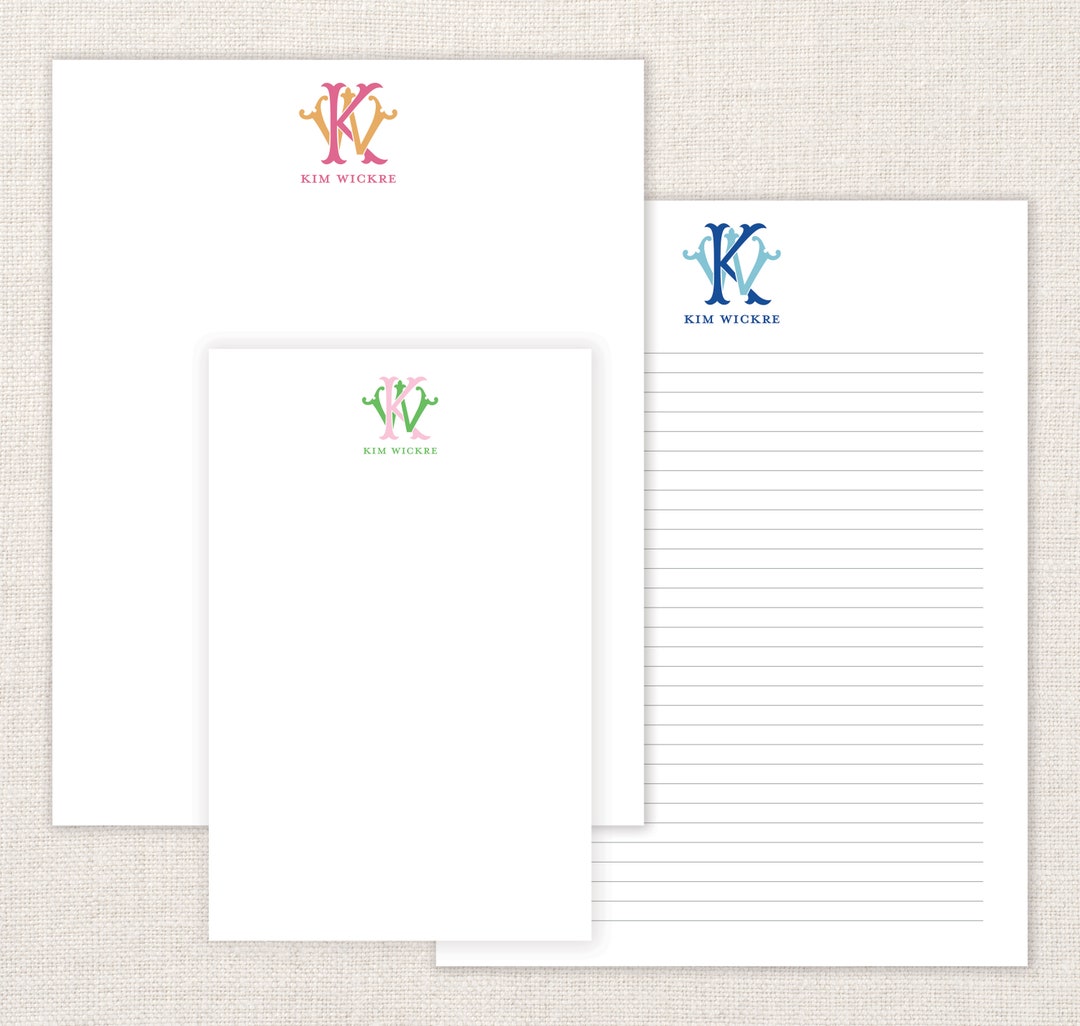 Custom Monogram and Name Notepad | Gift | 50 100 Pages | Personalized | Great Gift Idea ...