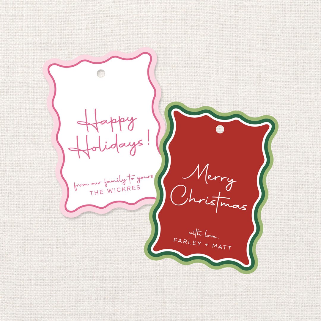 Wave Scallop Shape Gift Tags | EXTRA LARGE | Christmas | Holiday ...