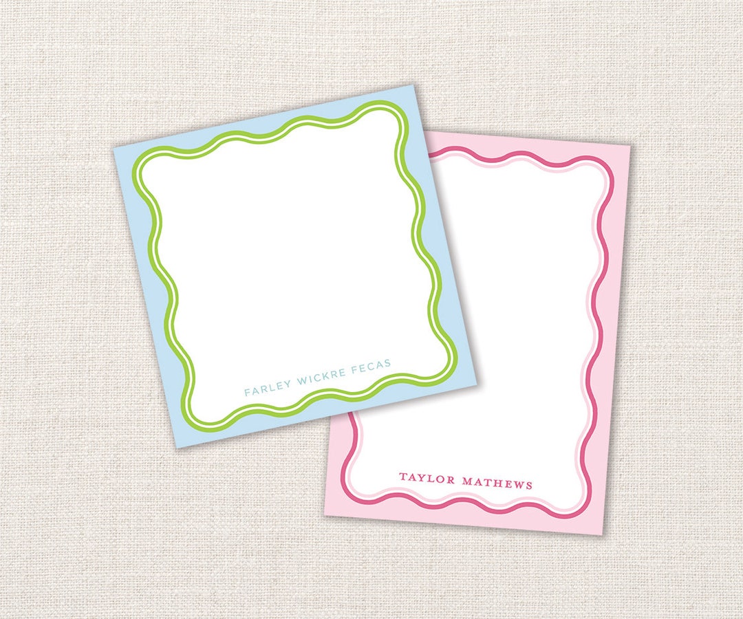Custom Wavy Border Name Notepad | Gift | 50 100 Pages | Personalized ...