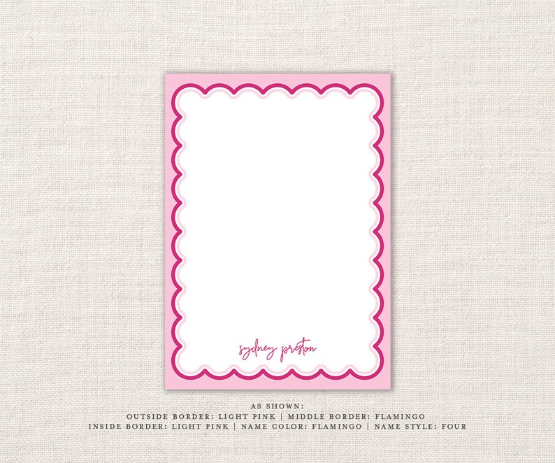 Custom Scallop Border Name Notepad | Gift | 50 100 Pages | Personalized | Great Gift Idea ...