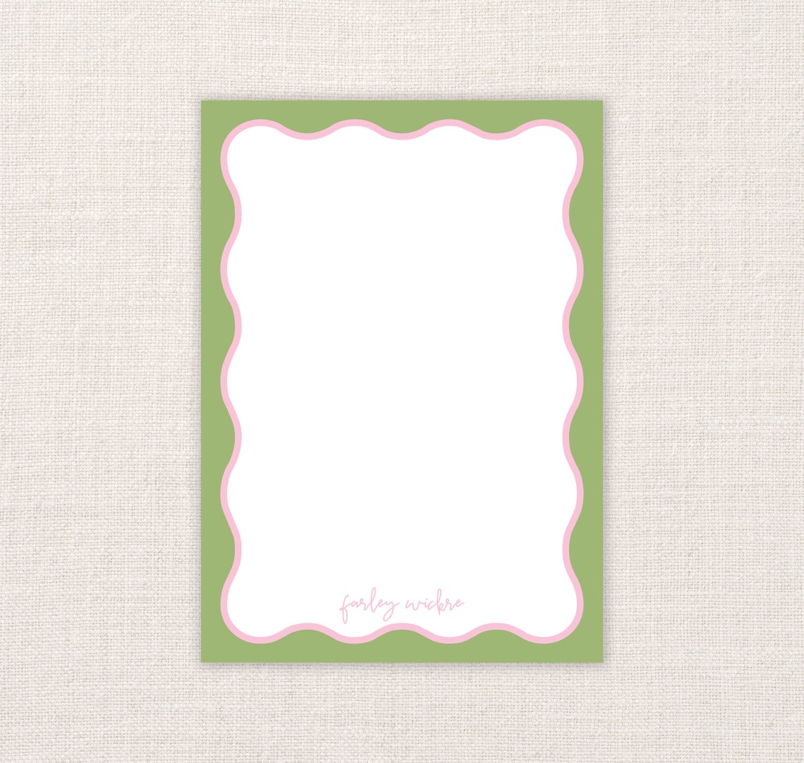 Custom Wavy Border Name Notepad Gift 50 100 Pages Personalized Great ...