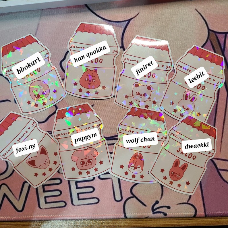 SKZOO Stray Kids Yakult Sticker Bundle Kpop Aesthetic - Etsy