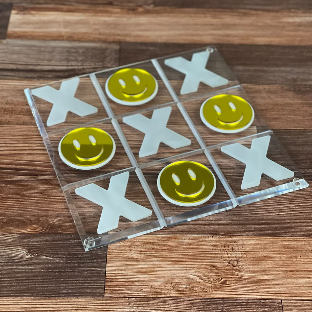 Acrylic Smiley Face Tic Tac Toe Set, Customizable Gift Ideas, Home ...