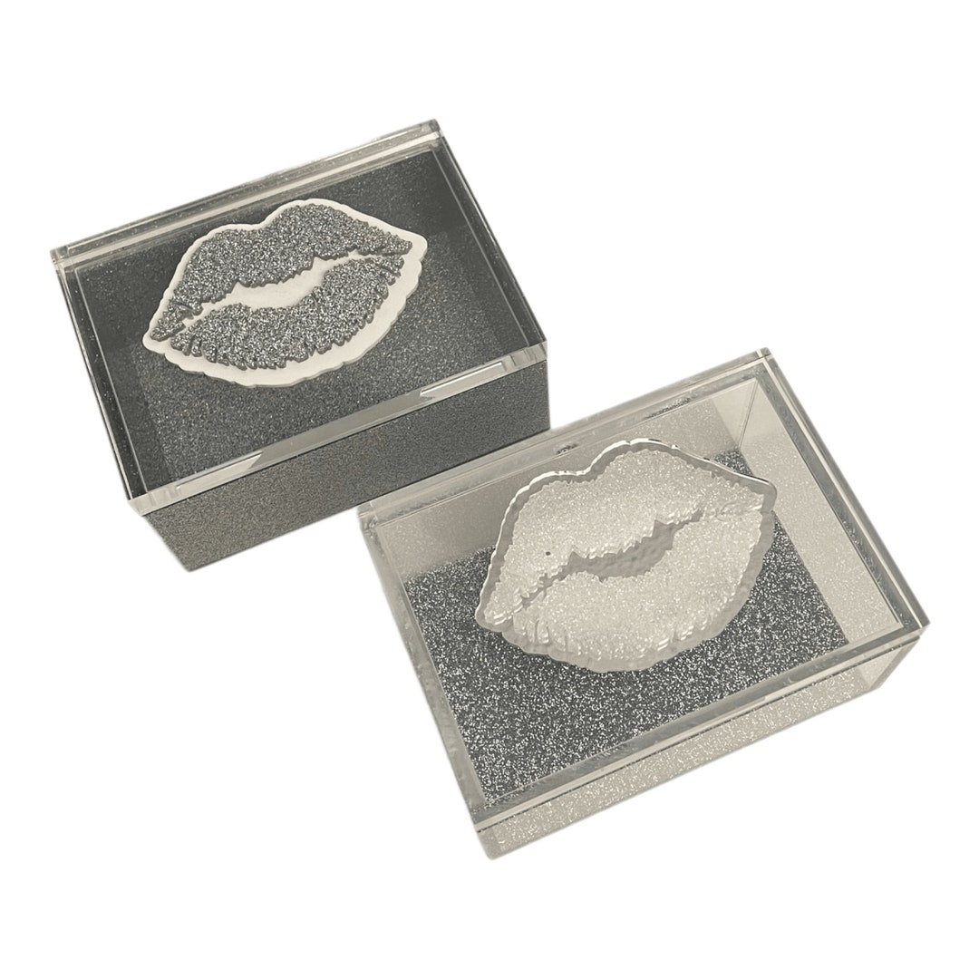 Acrylic Lips Box, Decorative Acrylic Box, Glitter Box, Valentines Day ...