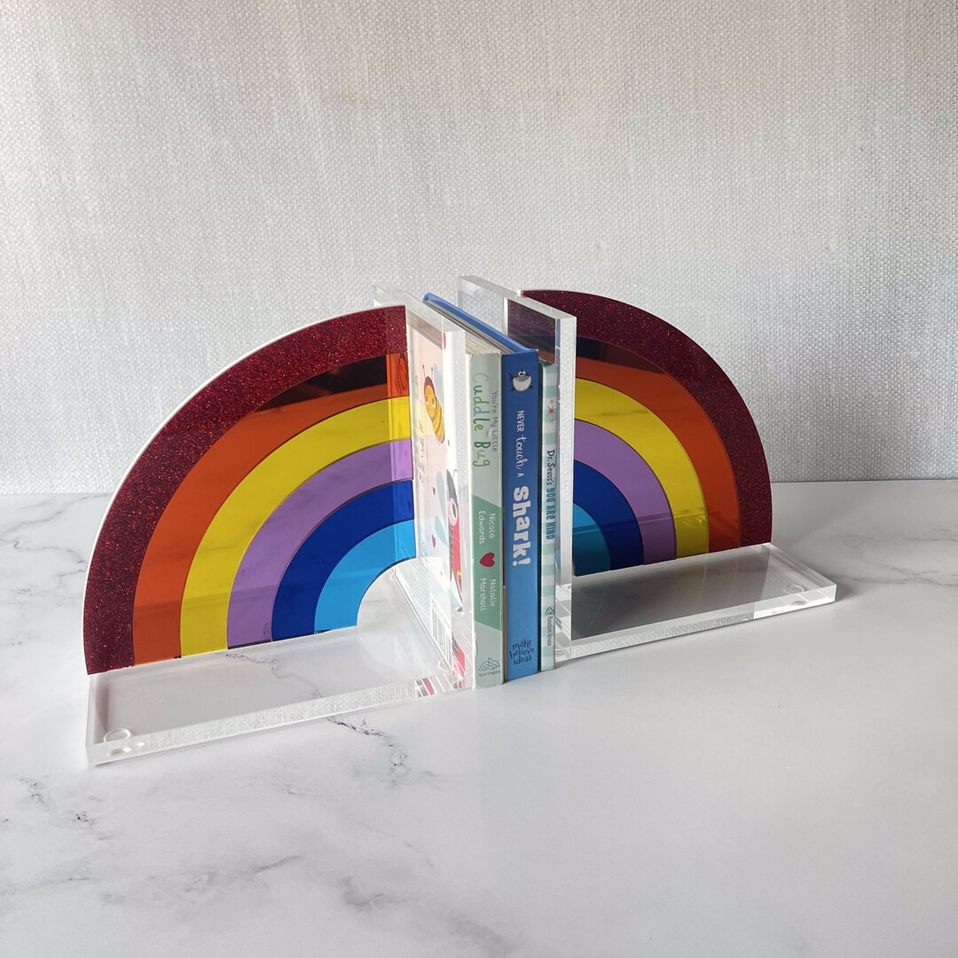Acrylic Rainbow Bookends, Customizable Gift Ideas, Acrylic Home Decor ...