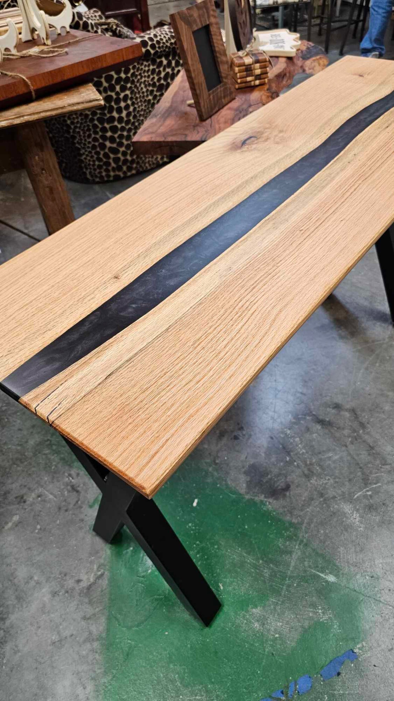 Live Edge Red Oak Entryway Table Oak River Table Live Edge Table ...