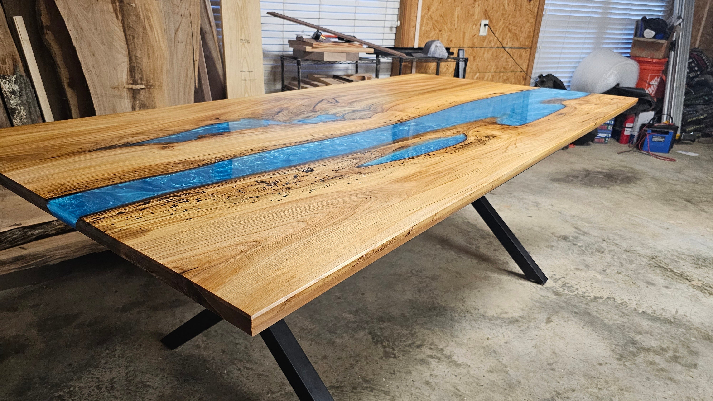 Live edge Elm river table — Tide & Timber Customs Shop available furniture