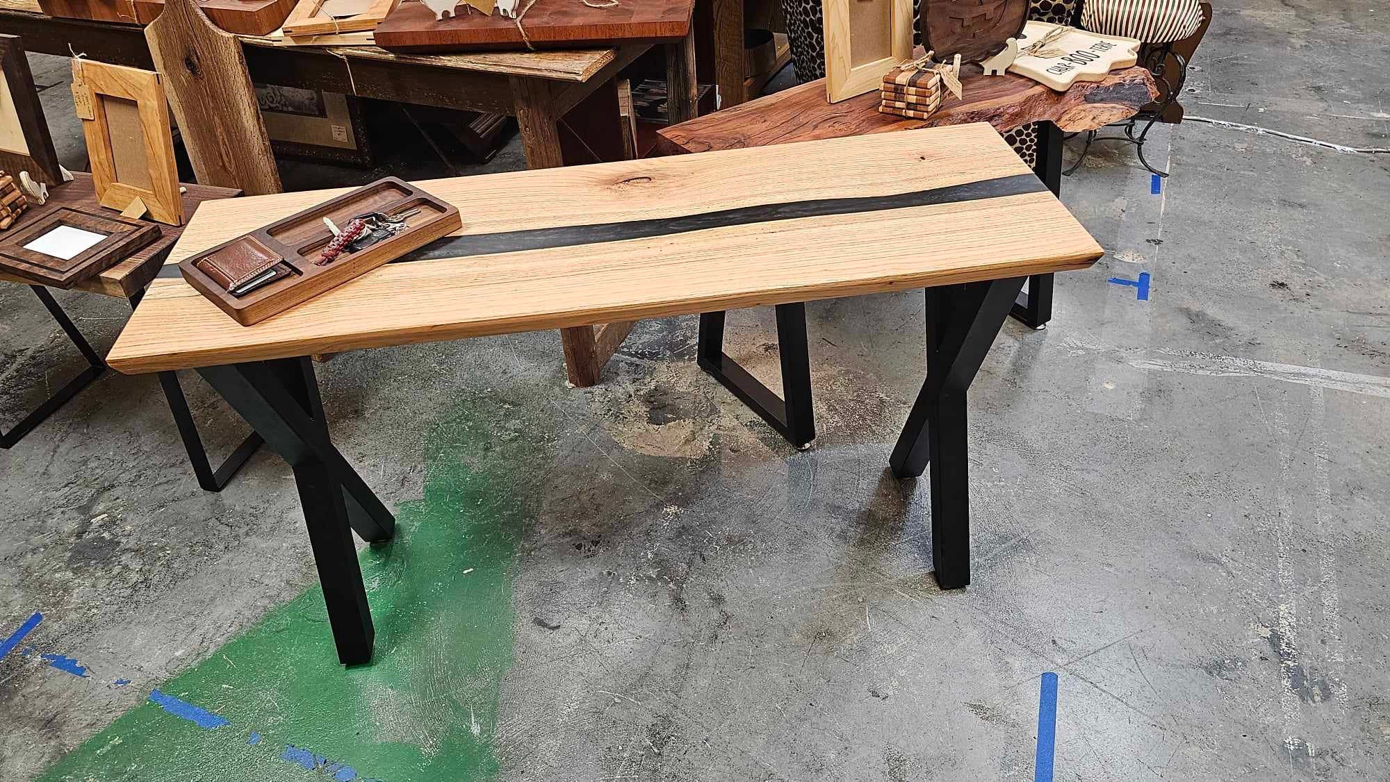 Live Edge Red Oak Entryway Table Oak River Table Live Edge - Etsy