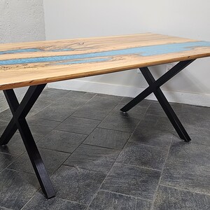 Live Edge Elm River Table | Epoxy River Table | Handmade Dining Room ...