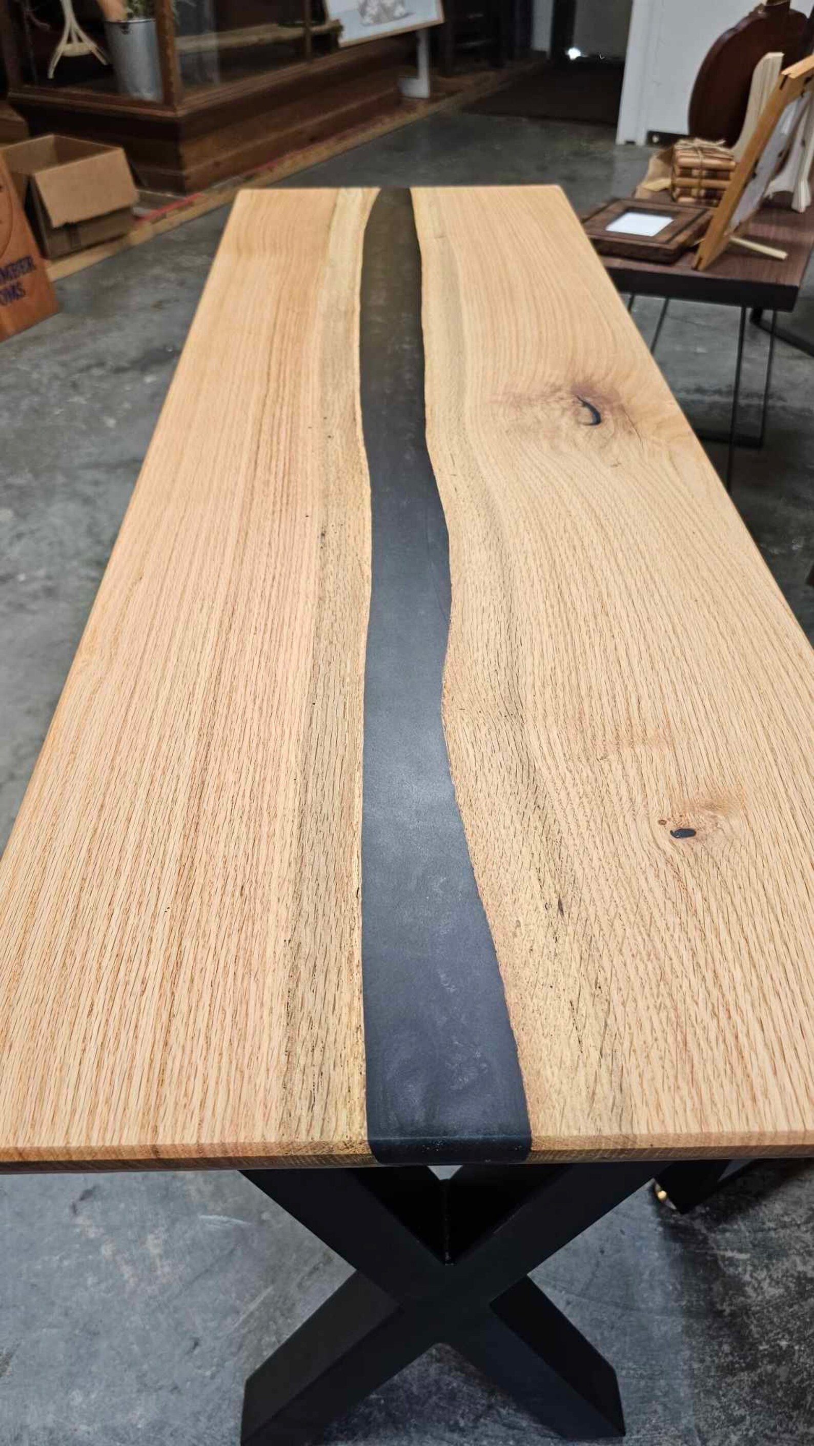 Live Edge Red Oak Entryway Table Oak River Table Live Edge Table ...