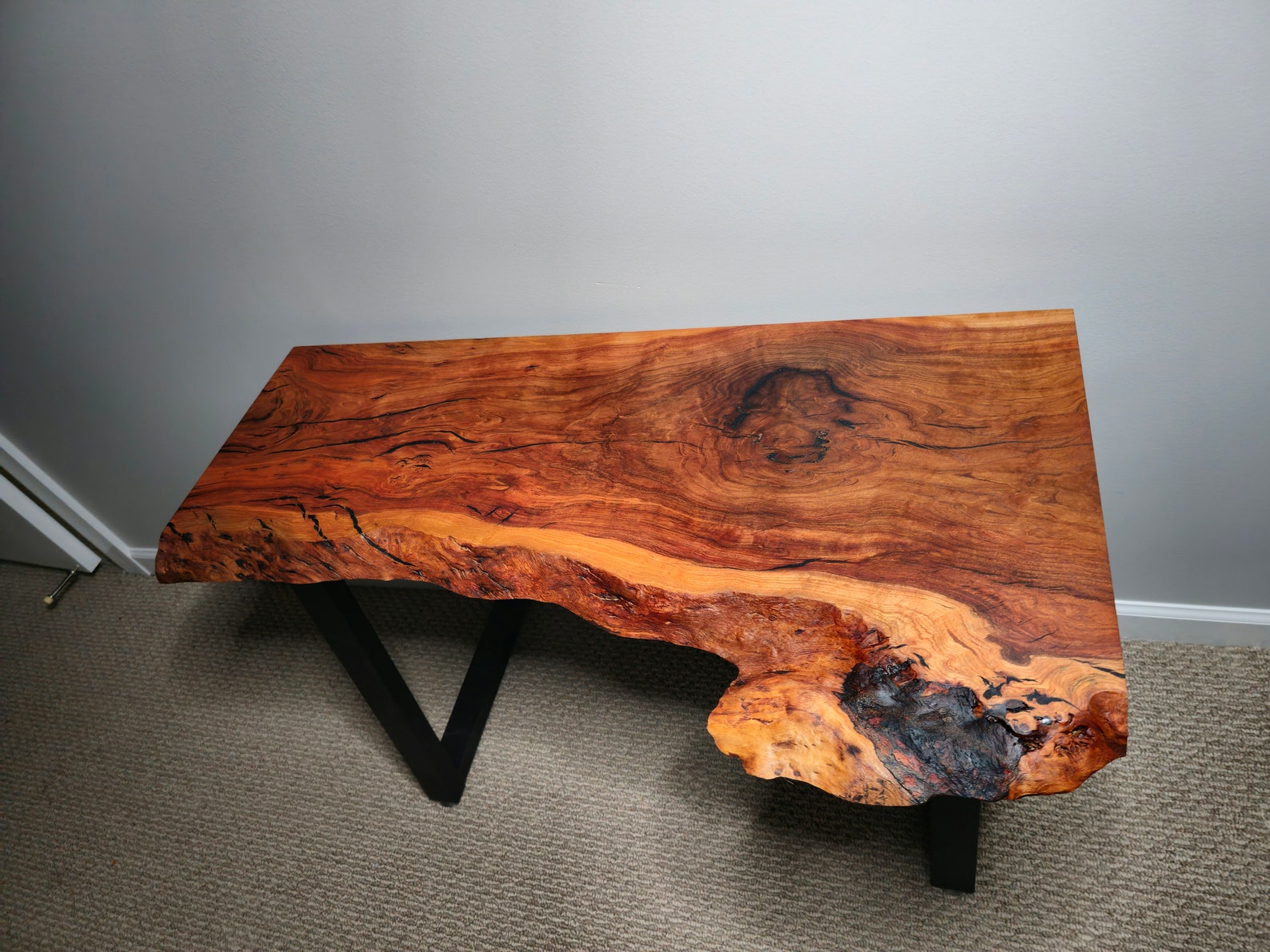 Live Edge Cherry End Table Old Growth Cherry Table Live Edge Table ...