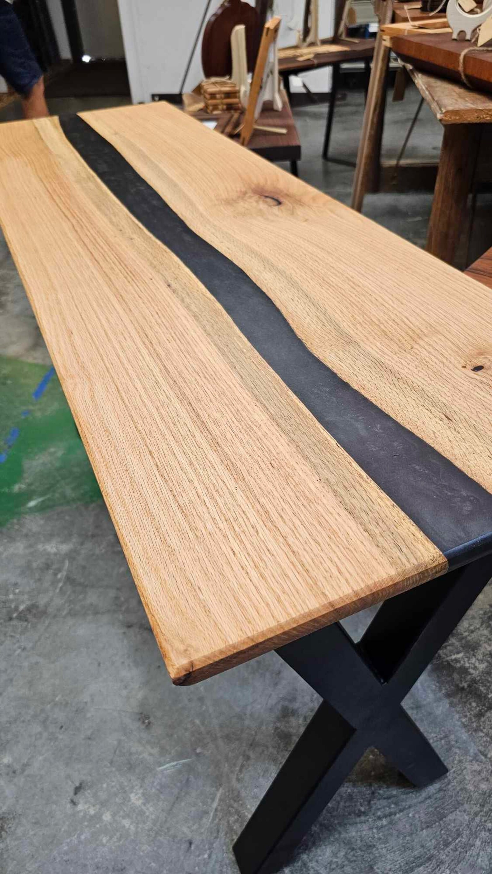 Live Edge Red Oak Entryway Table Oak River Table Live Edge Table ...