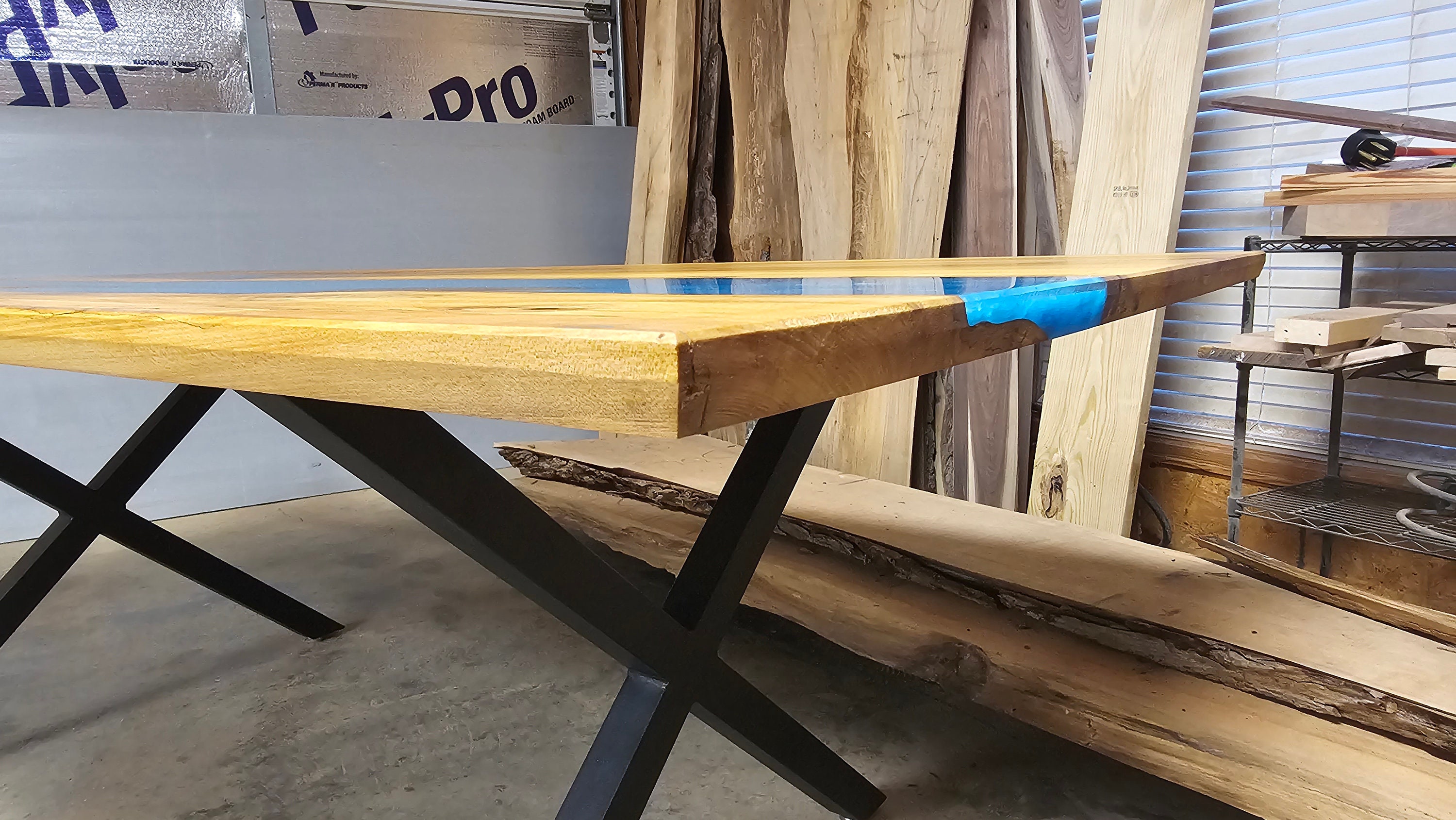 Live edge Elm river table — Tide & Timber Customs Shop available furniture