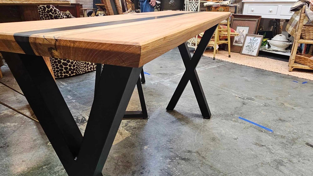 Live Edge Red Oak Entryway Table Oak River Table Live Edge Table ...