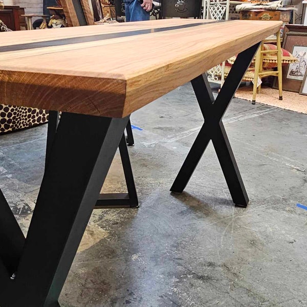 Red Oak Epoxy Table - Etsy