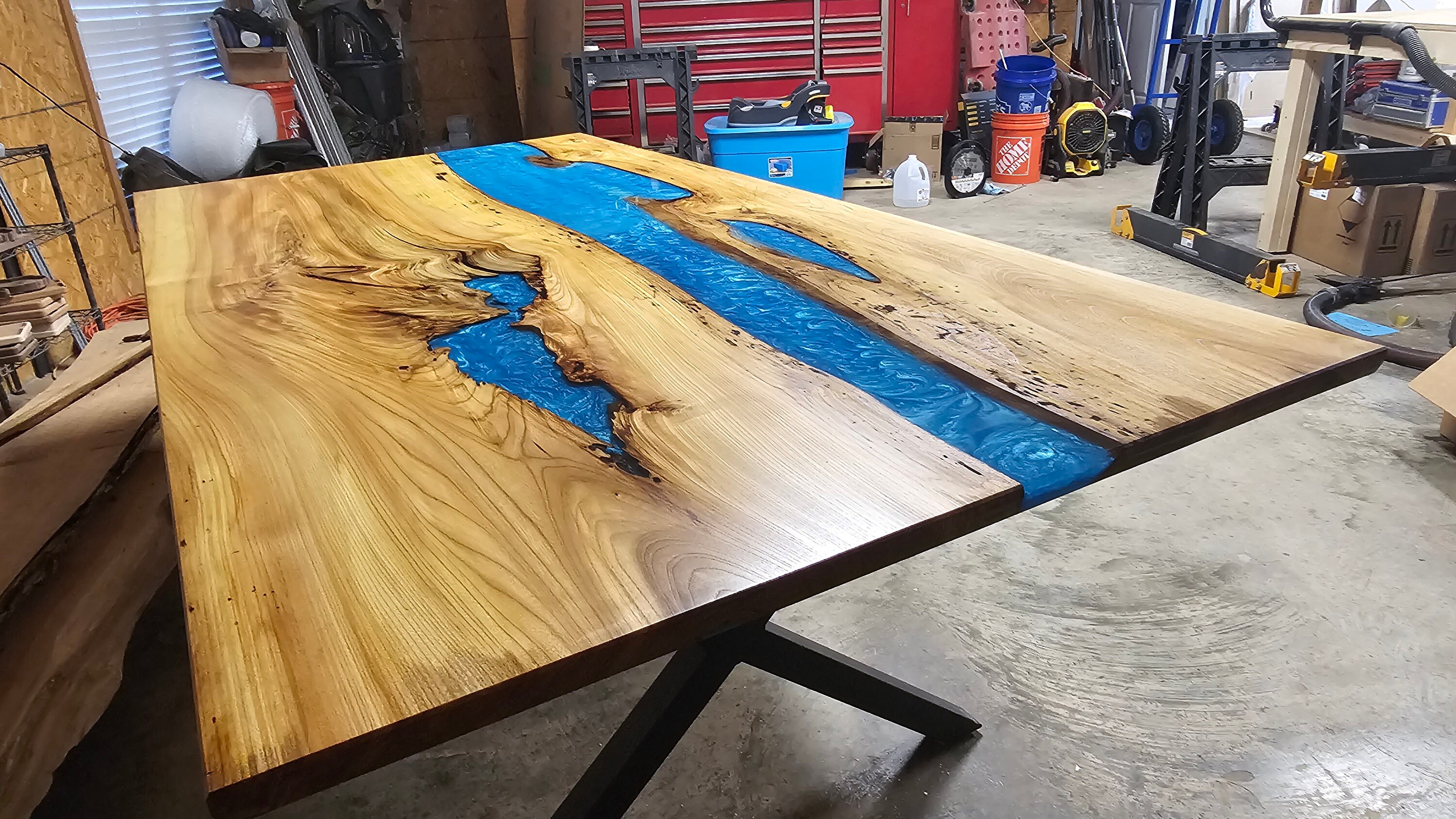 Live edge Elm river table — Tide & Timber Customs Shop available furniture