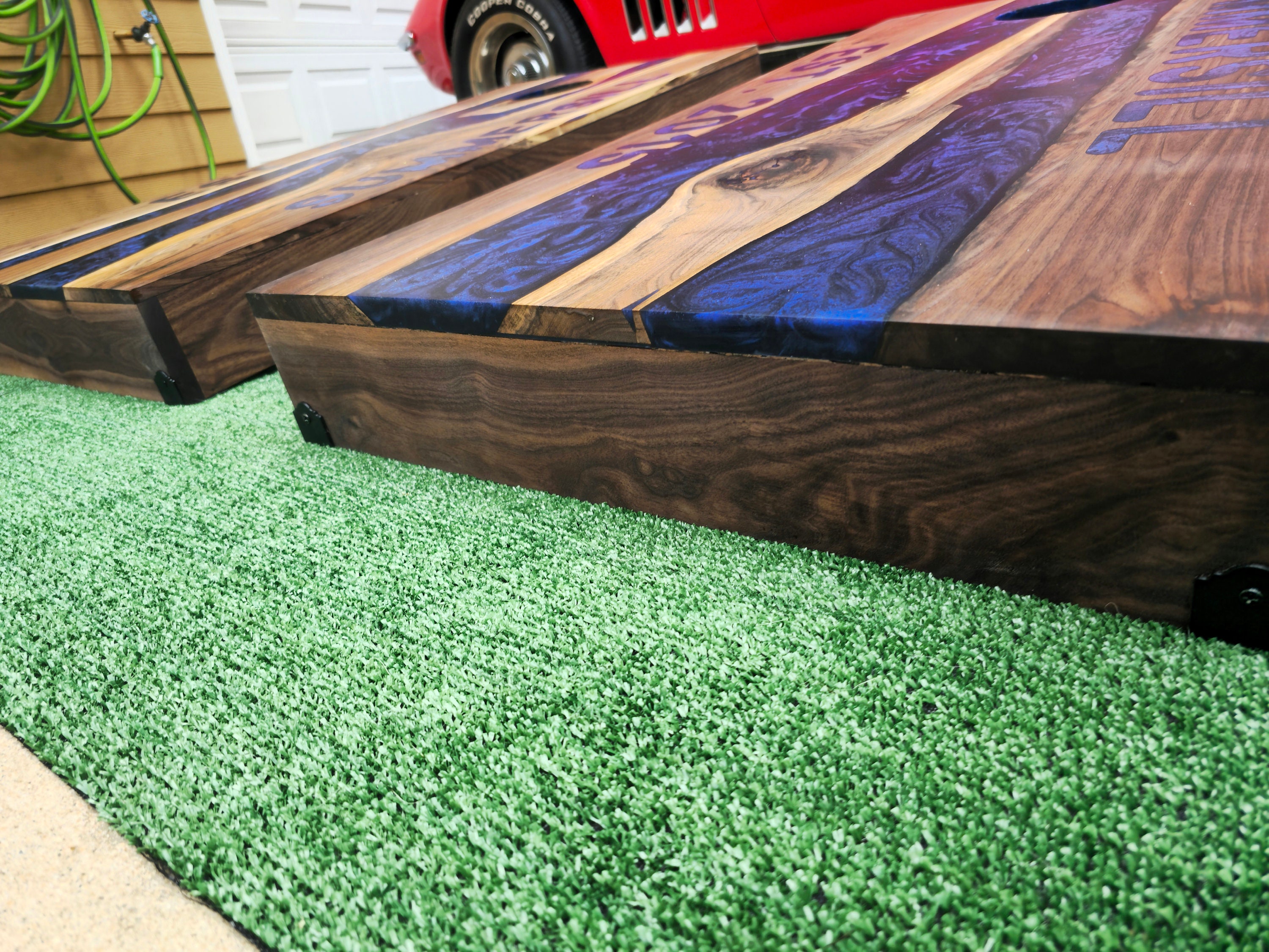 Live edge cornhole boards — Tide & Timber Customs