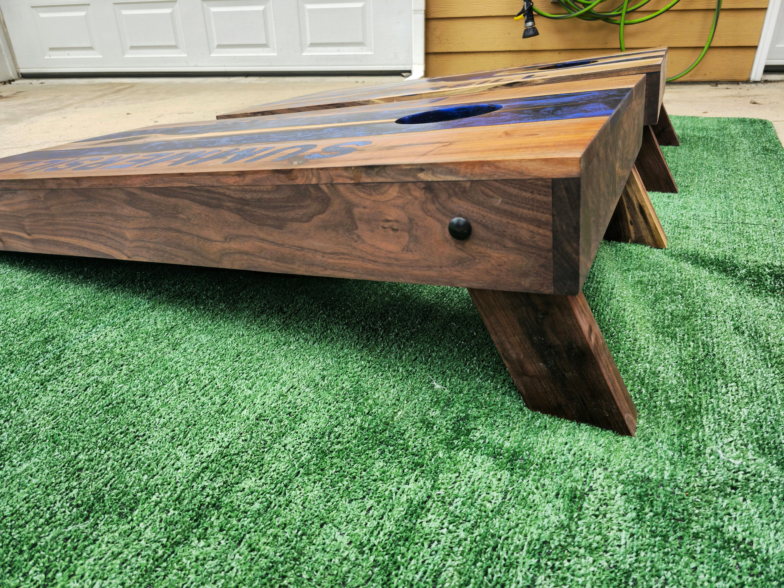 Live edge cornhole boards - epoxy river — Tide & Timber Customs Shop ...