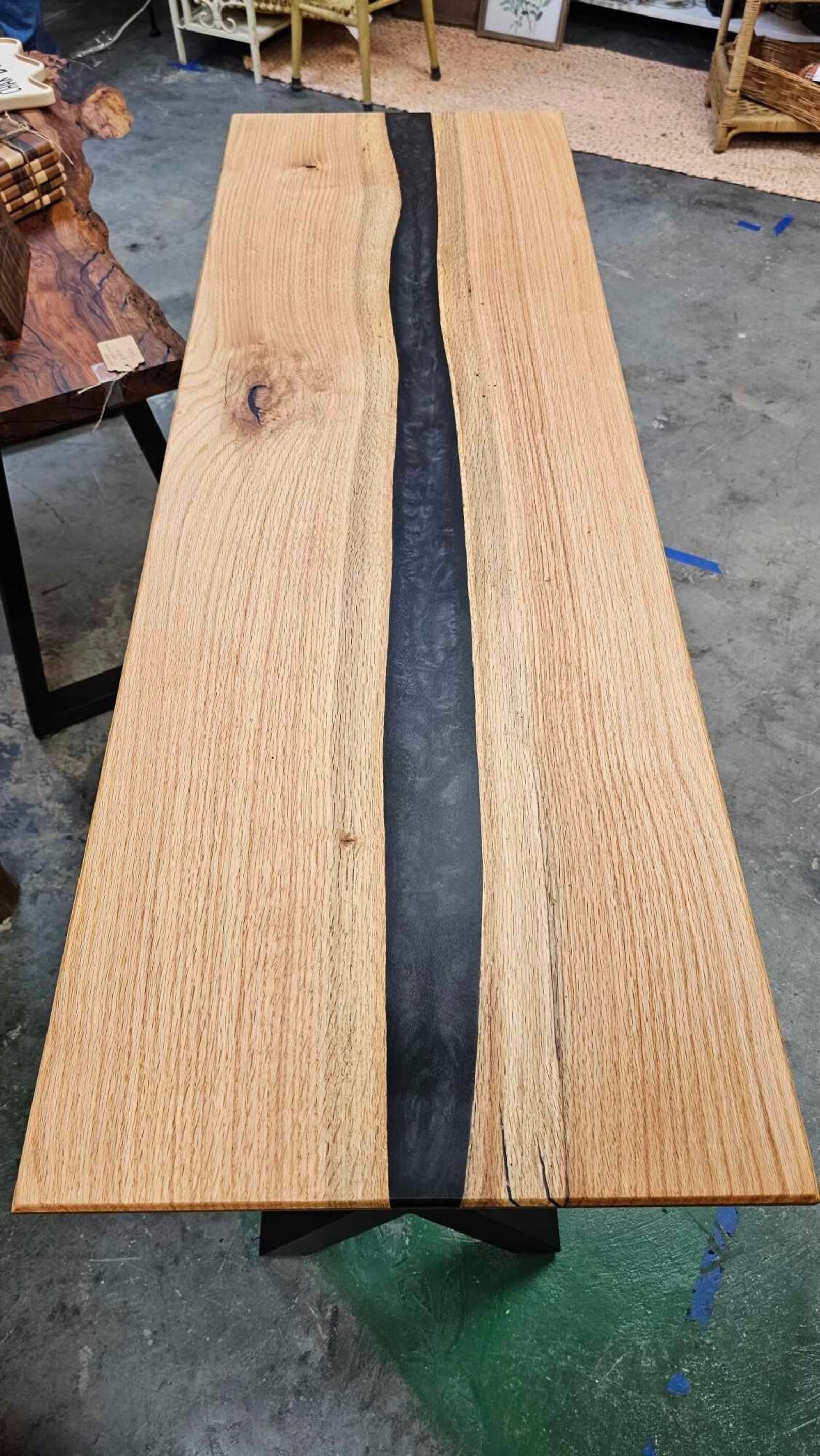 Live Edge Red Oak Entryway Table Oak River Table Live Edge Table ...