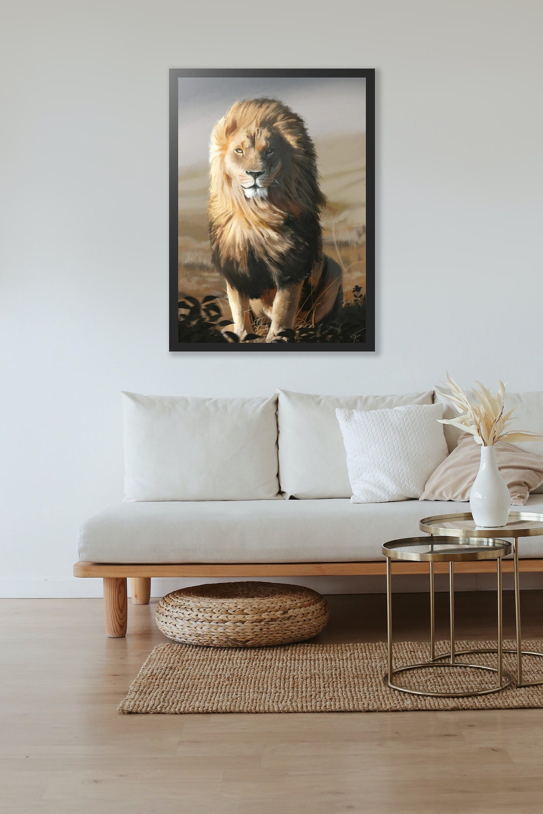 Aslan Poster From Narnia, C.S. Lewis Art, Majestic Lion, Painting ...