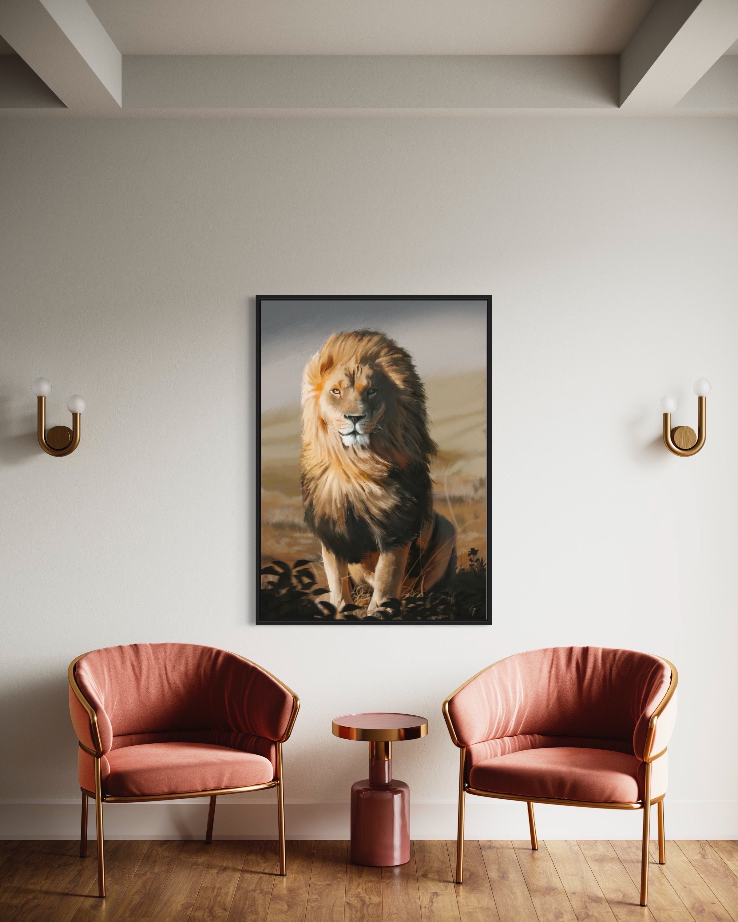 Aslan Poster From Narnia, C.S. Lewis Art, Majestic Lion, Painting ...