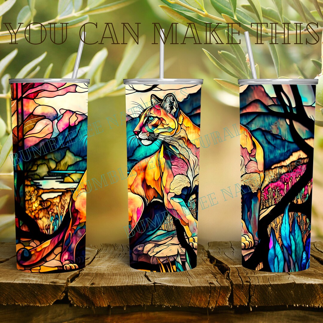 Florida Panther Stained Glass Sublimation Printed Tumbler Wrap - Etsy