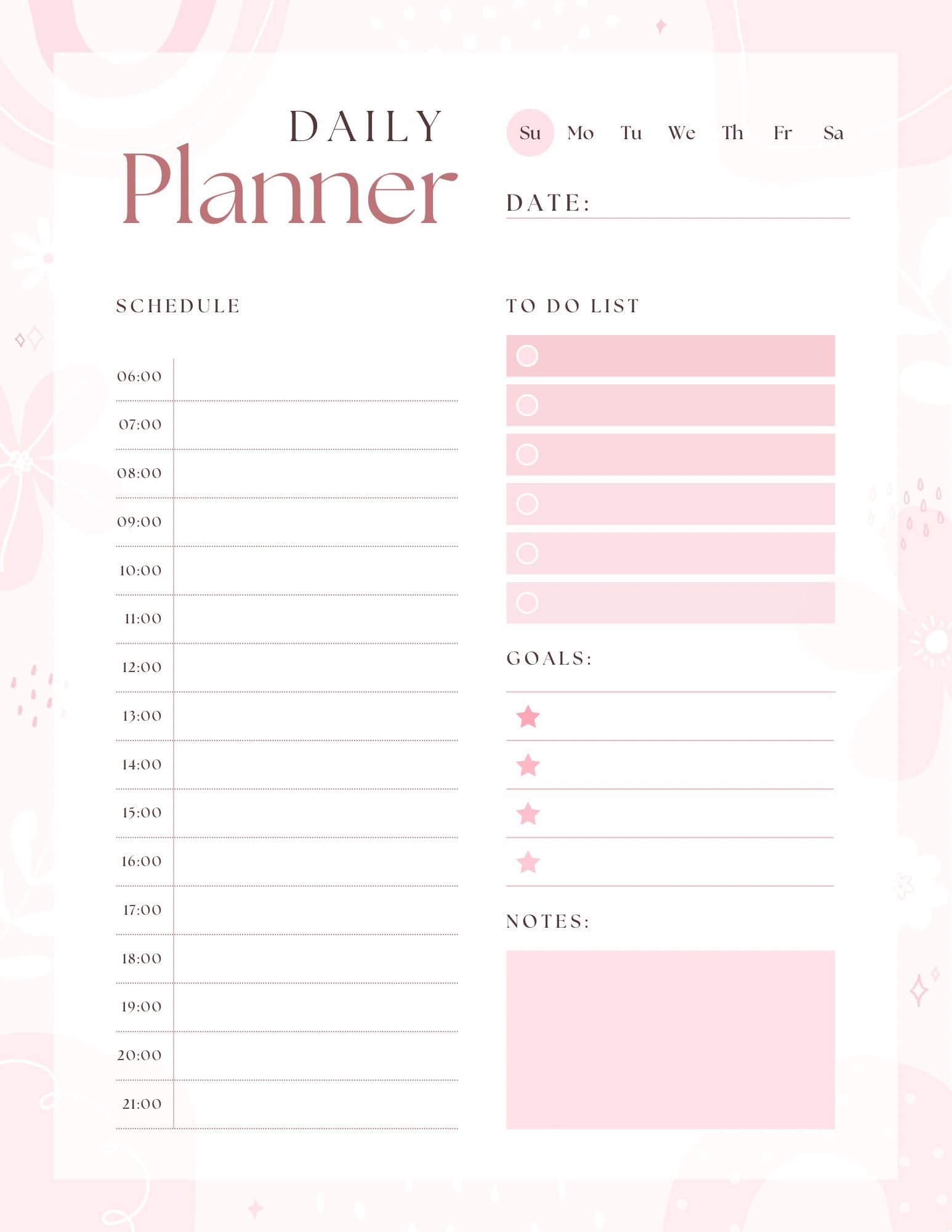 Aesthetic Daily Planner - Etsy