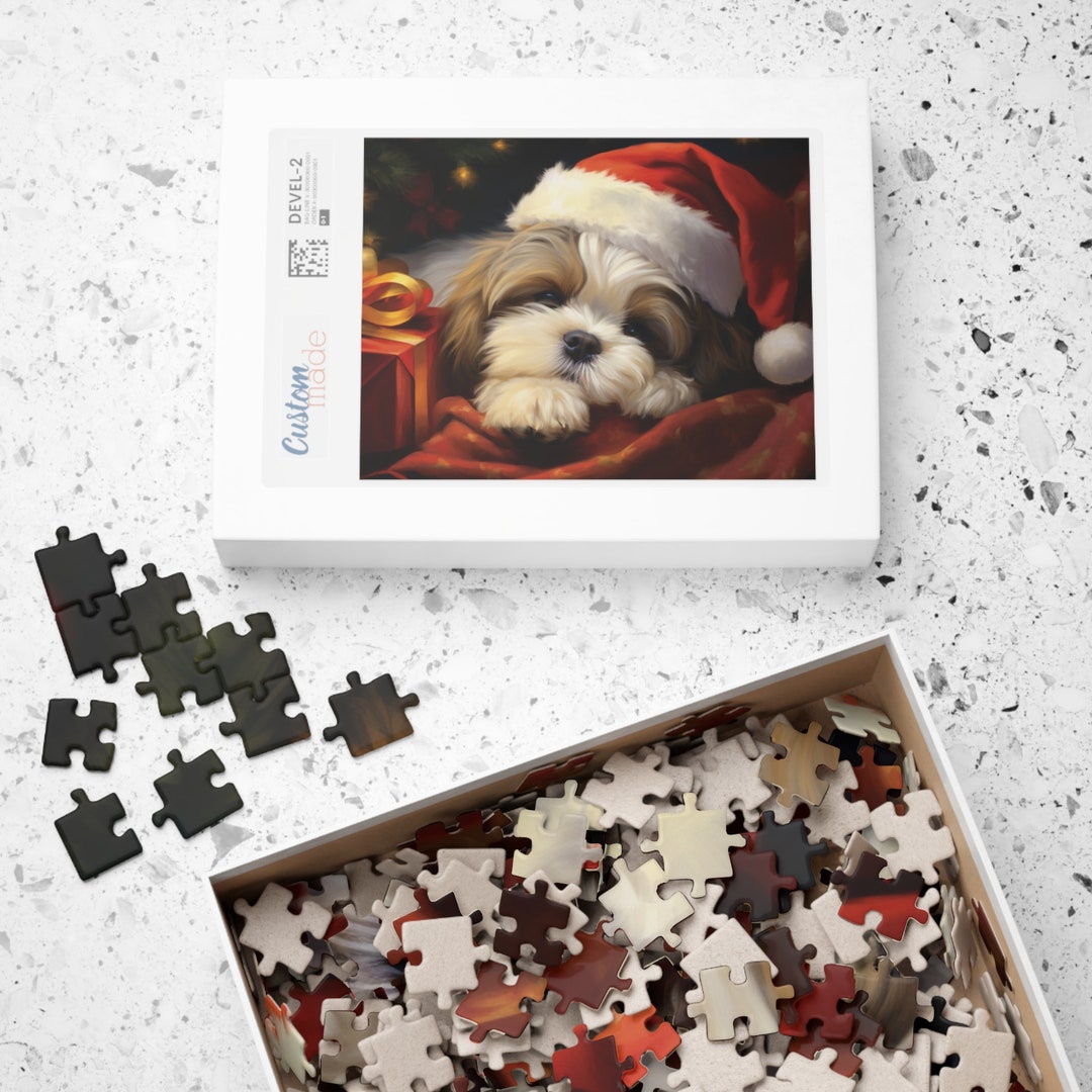 Cute Shih Tzu Dog Christmas Puzzle 1000 Piece Puzzle 500 - Etsy UK