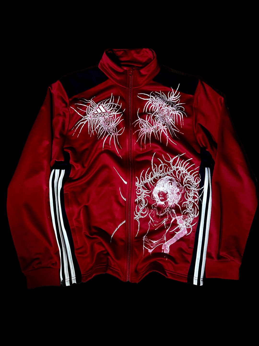 Vintage Adidas Crewneck Cyber Sigilism Neo Tribal Custom Handmade Goth ...