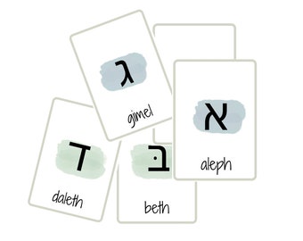 Hebrew Alphabet aleph-bet Flashcards - Etsy