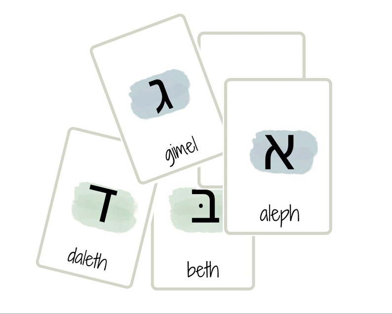 Hebrew Alphabet Flashcards aleph Bet PDF DOWNLOAD - Etsy