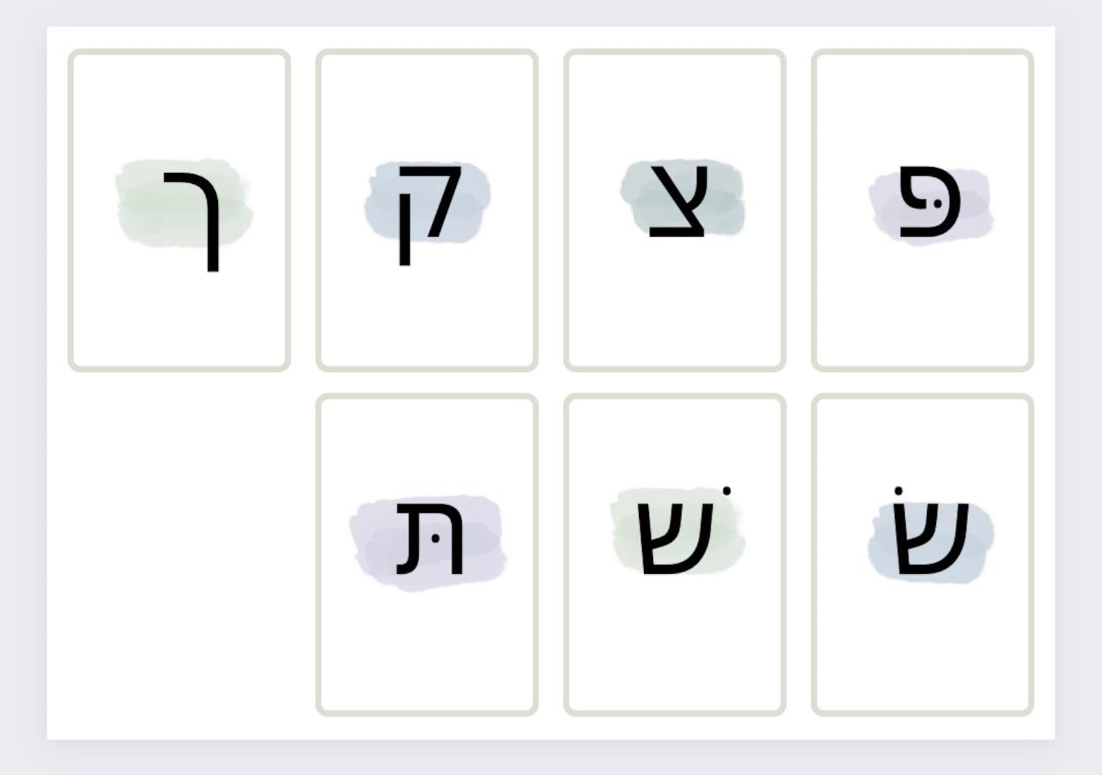 Hebrew Alphabet Flashcards aleph Bet PDF DOWNLOAD - Etsy
