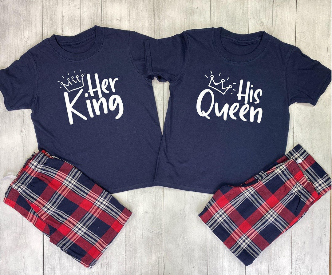 King and Queen Pyjamas Couples Pyjamas Matching Pyjamas - Etsy