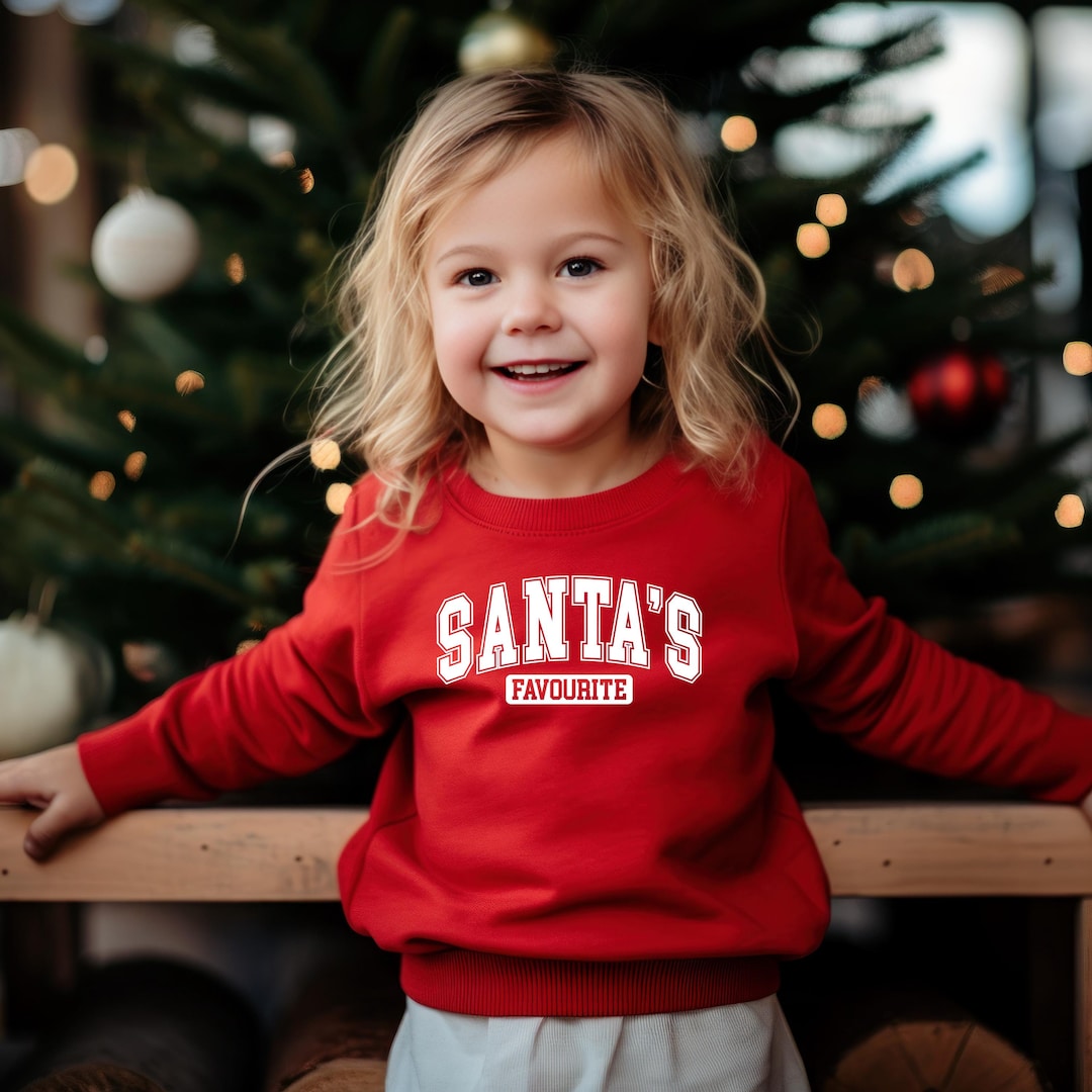 Kids Christmas Jumper Santa's Favourite Sweatshirt, Funny Christmas ...
